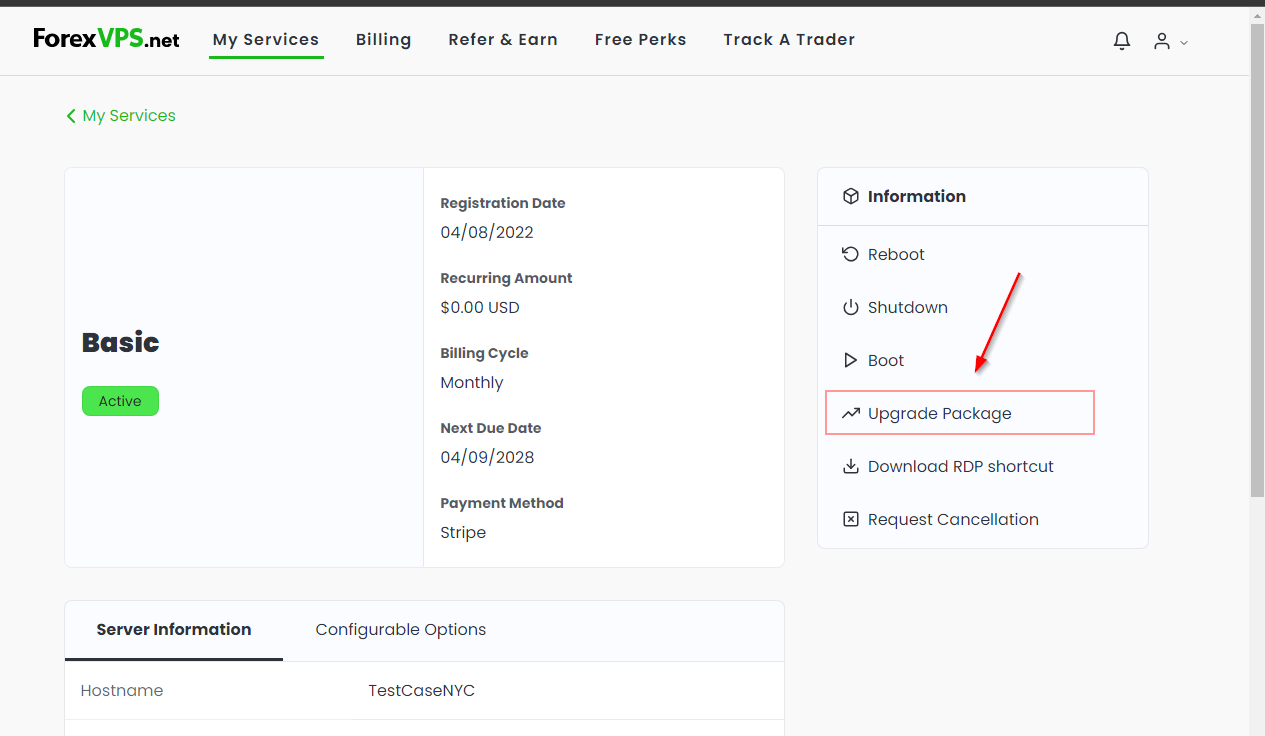 How to Request a VPS Upgrade - ForexVPS
